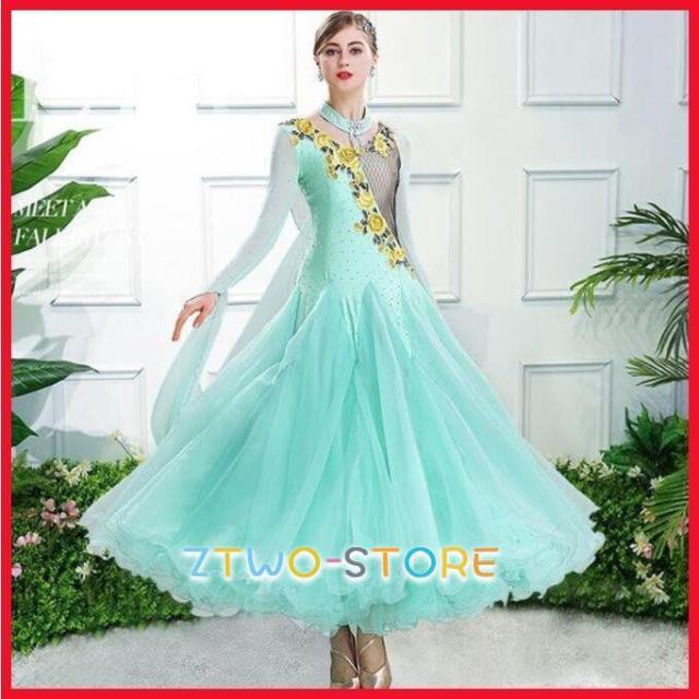 【爆買】社交ダンスドレス モダンダンス ロング丈ワンピース 長袖 レッスン着 ラテンダンス フラメンコ ルンバ サンバ ワルツ専用ドレス スタンダード 競技用演出服