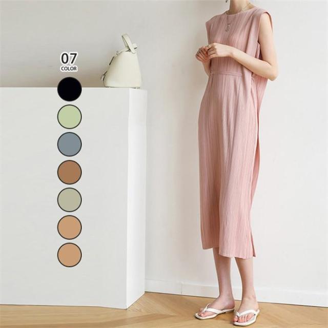 ワンピース 夏 レディース マキシワンピース ロングワンピース ノースリーブ 綿麻風 ゆったり 体型カバー マキシ丈 Aライン Vネック 着痩せ きれいめ 高級感