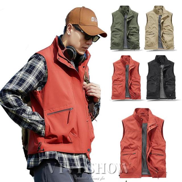 メンズ チョッキ 釣りベスト 多機能ベスト メッシュ フィッシングベスト アウトドア ジレ 作業服 ミリタリー 大きいサイズ メッシュ 春夏秋 ...