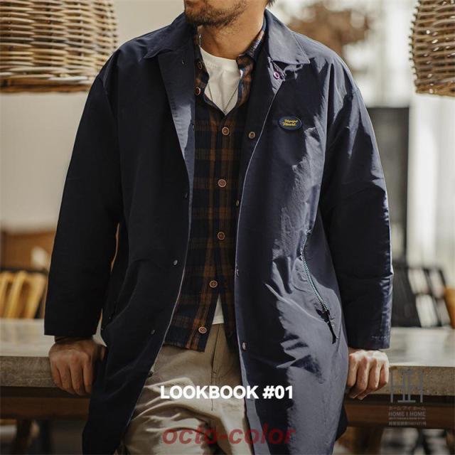 バルマカーン コート メンズ 撥水機能 Teflon テフロン加工 防汚 防油 ビジネスコート ステンカラーコート Balmacaan Coat ミドル おしゃれ カジュアル ビジネス