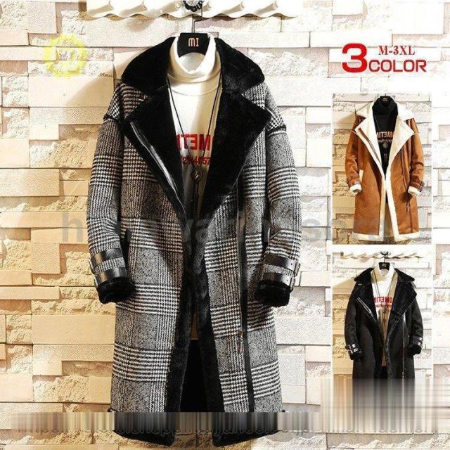 ムートンコート メンズ コート ライダース チェスターコート 厚手 裏ボア 裏起毛 ロングコート あたたか 冬物 父の日 プレゼント