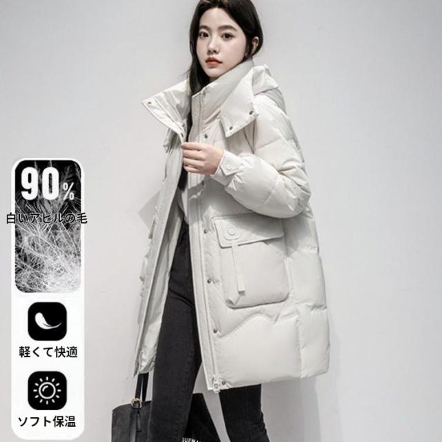 ダウンジャケット レディース ショートダウンコート フード付きダウンコート ゆったり アウター 冬物新作 中綿コート カジュアル 大きいサイズ S_XL 全3色