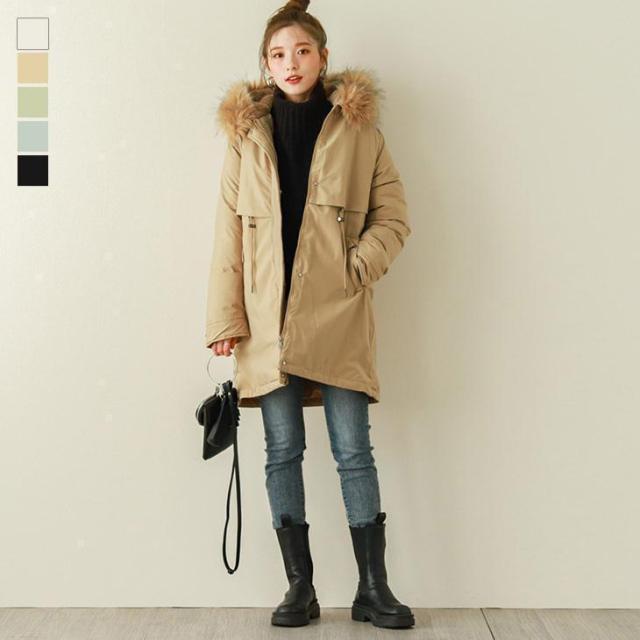 モッズコート コート アウター レディース 裏ボア あったか フード付き