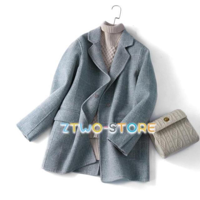 ウールコート ウールジャケット レディースジャケット チェック柄 ウール スーツコート 通勤通学 上品 レディース アウター