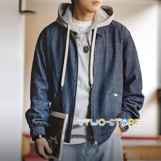 コーチジャケット デニムジャケット メンズ ヴィンテージ gジャン 秋 冬物 インディゴウオッシュ ヴィンテージ風 デニム アメカジ 20代 30代 40代 50代 おしゃれ