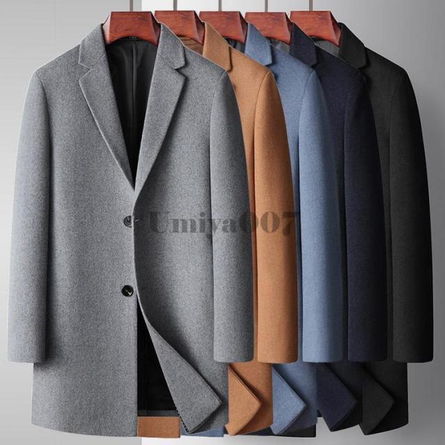 コート メンズ ウールコート チェスターコート アウター ロング丈コート 秋冬 厚手 防寒 暖かい メルトン