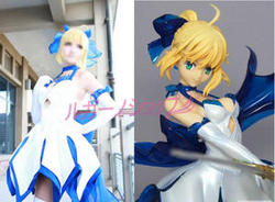 Fate/zero 　Fate/stay night・セイバー（Saber）　10週年　ドレス 風 コスプレ衣装 cosplay コスチューム