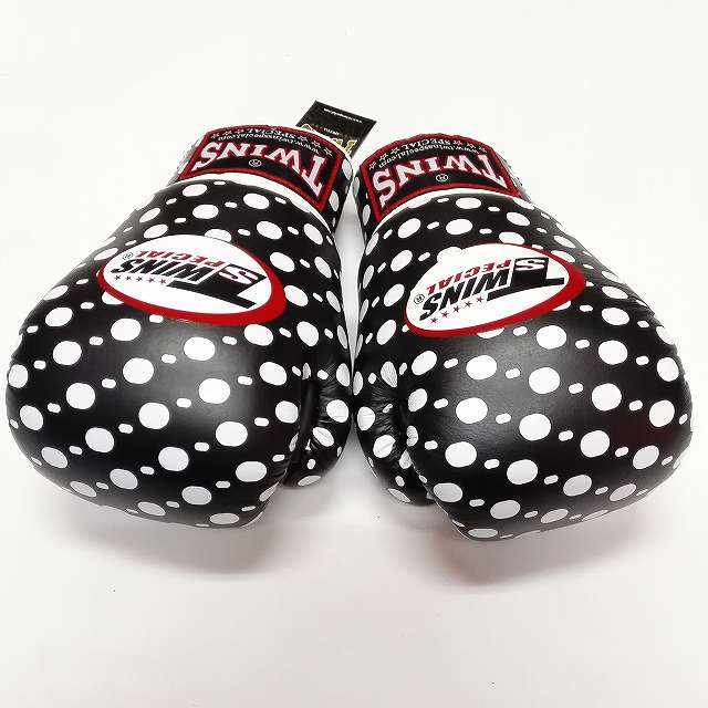新品 正規 TWINS 本格 ボクシンググローブ 黒玉 /サイズ選択/8/10/12/14/16/大人用/子供用/ムエタイ/本革製/マジックテープ式