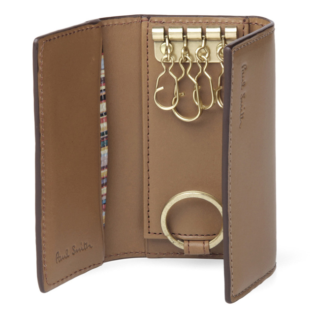 ポールスミス キーケース 4連 5連 キーリング 牛革 人気 ブランド 牛革 メンズ レディース PaulSmith キャメル