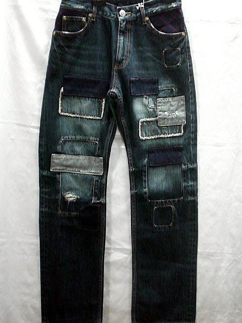 錦　和柄　刺子ダメージリペアデニム　NISHIKI