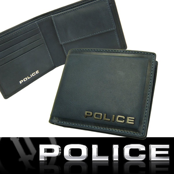 POLICE ポリス 二つ折り財布 牛革 EDGE PA-58000 NV 本革 国内正規代理店商品 新品 (40)