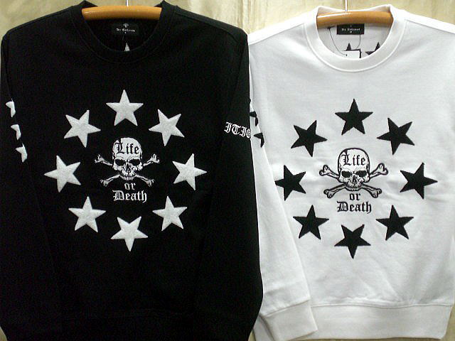 ビーアンビション　裏毛トレーナー　スター＆スカル刺繍  BE AMBITION