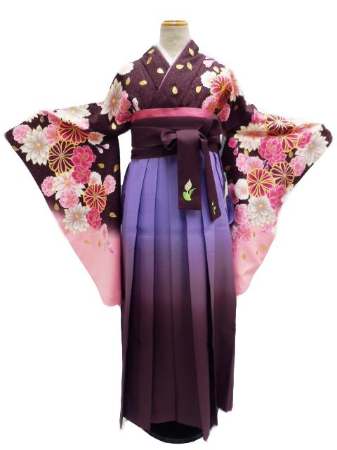 往復送料無料 全部揃って安心 大学 高校 小学生  2泊3日 卒業式袴 レンタル セット 小豆地 No.K-300-/L/