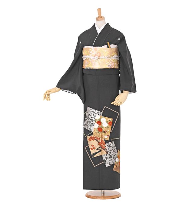 往復送料無料 2泊3日 レンタル 黒留袖 No.0549　Lサイズ