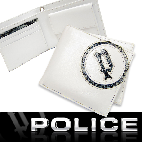 POLICE ポリス 二つ折り財布 イタリアンレザー 財布 EVEN パイソン柄 へび柄 PA-5502 WH 国内正規代理店商品 新品 (3)