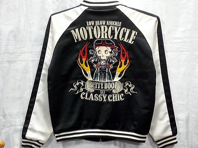 LOWBLOW KNUCKLE X BETTY BOOP  M/C RIDE BOOP ベティーズバイク スカジャン