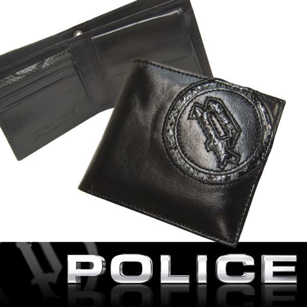 POLICE　ポリス イタリアンレザー　財布　二つ折り財布 メンズ POLICE ポリス 本革レザー 二つ折り財布　PA5502　ブラック【送料無料】父の日 母の日 プレゼント ギフト
