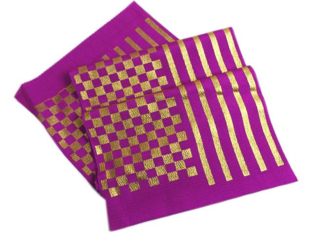 帯揚げ 帯上げ 正絹 市松ストライプ紫金 日本製 振袖 成人式 帯あげ 振袖用 着物 小紋 洗える着物 きもの 和装 シルク 紫色