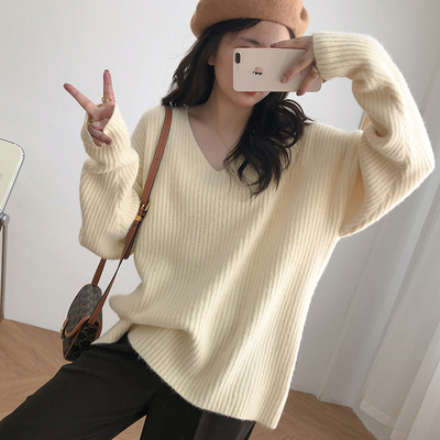 トップス ニット 送料無料 個性的 セーター プルオーバー Vネック ゆったり かわいい 大人可愛い きれいめ シンプル カジュアル 上品 おしゃれ ガーリー 主役級 存在感 秋 冬 レディース とろみ感 こなれ感 ママ OL 学生 通学 お出かけ