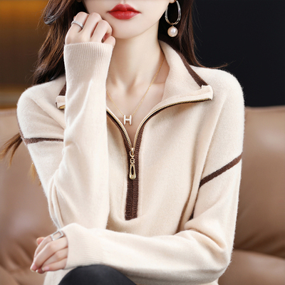 トップス ニット 送料無料 個性 ファスナー 長袖 萌袖 カットソー かわいい クール 大人可愛い きれいめ 上品 シンプル カジュアル おしゃれ 主役級 存在感 こなれ感 とろみ感 抜け感 ガーリー 秋 冬 レトロ レディース 学生 OL ママ