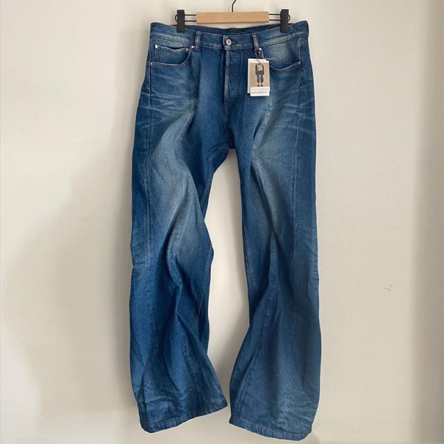 メンズ パンツ デニム ワイドパンツ デニムパンツ ロング丈 ワイド ダブル デニム 厚手 大人 カジュアル おしゃれ ユーズド 古着テイスト アメカジ 王道 抜け感 使い勝手良い こなれ感 ラフ リラックス感 無地 オールシーズン 20代 30代 40代 通学 デート お出かけ 休日 旅行