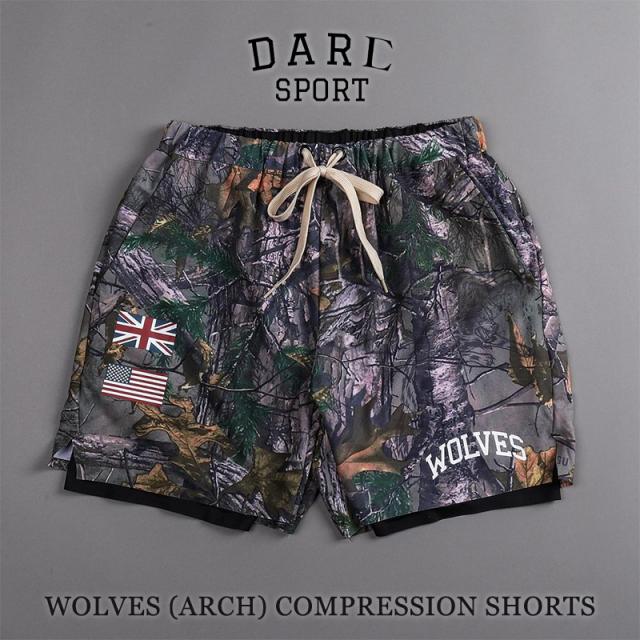 ダルクスポーツ DarcSport ショーツ ハーフパンツ WOLVES (ARCH) COMPRESSION SHORTS カモ 迷彩 短パンコンプレッション フィジーカー メンズ 筋トレ ジム ウエア 正規品[衣類]