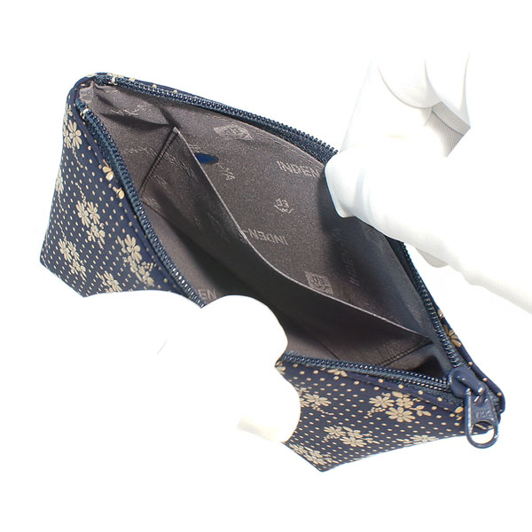 印伝 甲州印伝 印傳屋 上原勇七 ポーチ 化粧ポーチ 4405 コスモス 秋桜