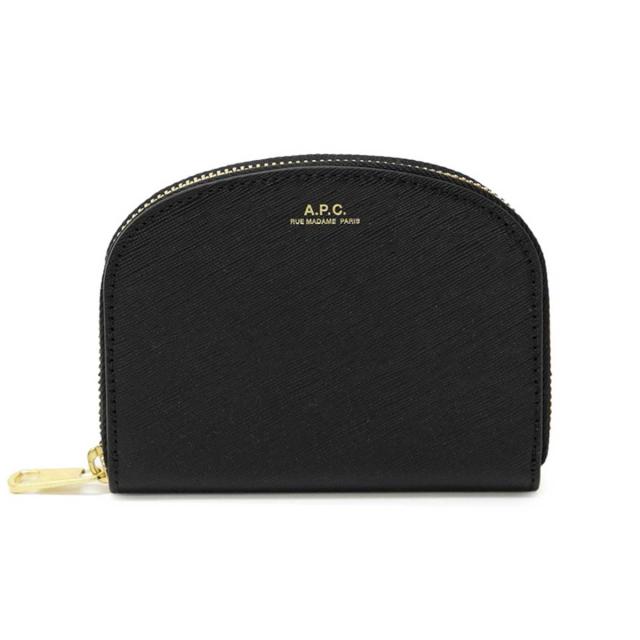 アーペーセー A.P.C. ケース 小銭入れ F63219 PXBJQ LZZ DEMI-LUNE COMPACT WALLET ハーフムーン BLACK ブラック財布 小銭入れ マ