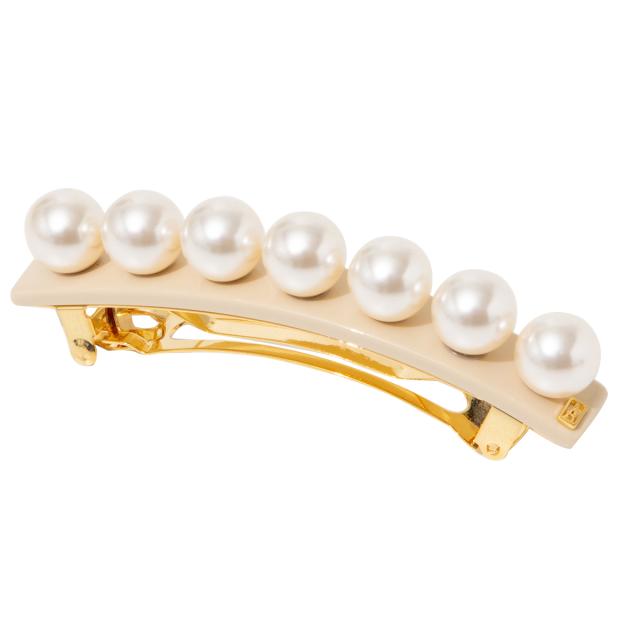 アレクサンドル ドゥ パリ ALEXANDRE DE PARIS ヘアアクセサリー バレッタ AA8 16919 03 S BEIGE AB0974 パール ベージュ 髪どめ 大人か