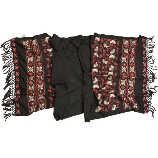 アナスイ ANNA SUI ストール ショール 大判 毛 刺繍 63030 03 98 100 レディース ブラック ストール ブランド 防寒 人気 贈り物 おしゃれ