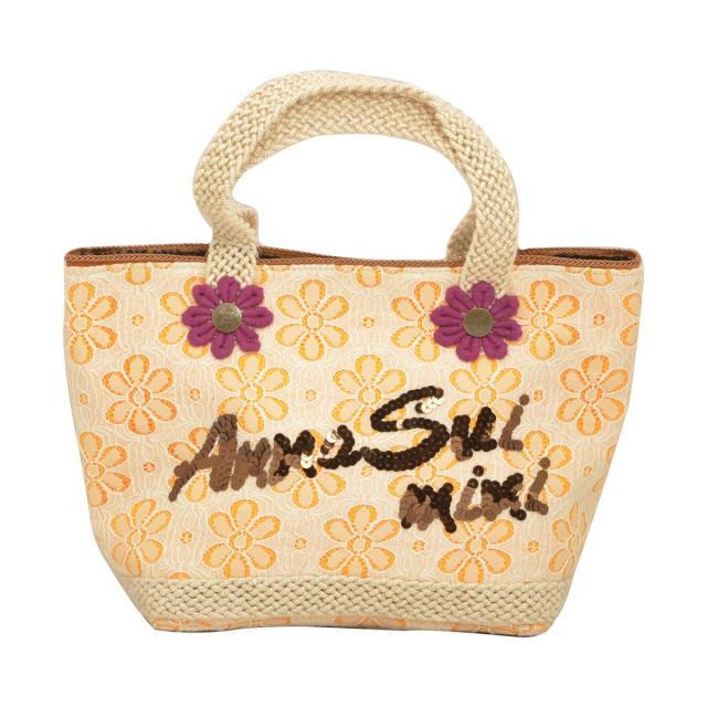 アナスイミニ ANNA SUI MINI バッグ トートバッグ ハンドバッグ スパンコール ロゴ 刺繍 7131416 20 オレンジ系マルチ トート 人気 ブラ
