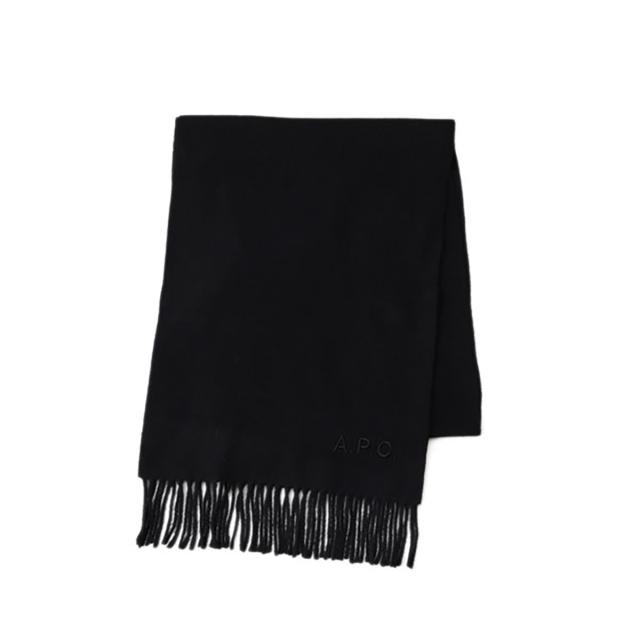 アーペーセー A.P.C. マフラー ストール M15171 WOAFE LZZ ECHARPE AMBROISE BRODEE メンズ BLACK ブラック ウール マフラー ブランド 防