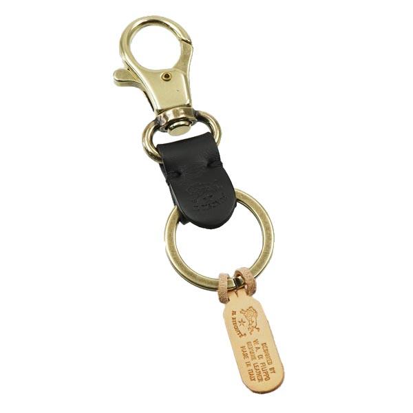 イルビゾンテ IL BISONTE キーリング C0551 135 BLACK キーホルダー 本革 ブラック