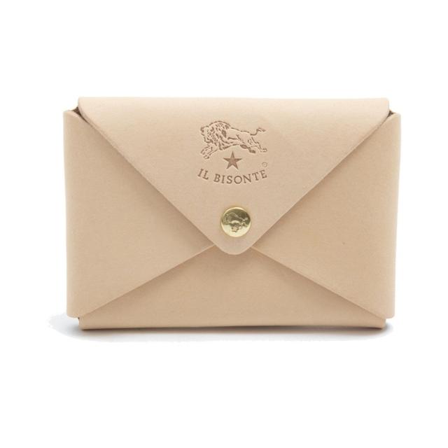 イルビゾンテ IL BISONTE カードケース 封筒型 SCC031 PG0001 NA106 CARD CASE 名刺入れ カードホルダー NATURALE ナチュラル系 ilbisonte 本革 レザー ブランド 人気 プレゼント イルビゾンテ 本革 名刺入れ ブランド カードケース レザー