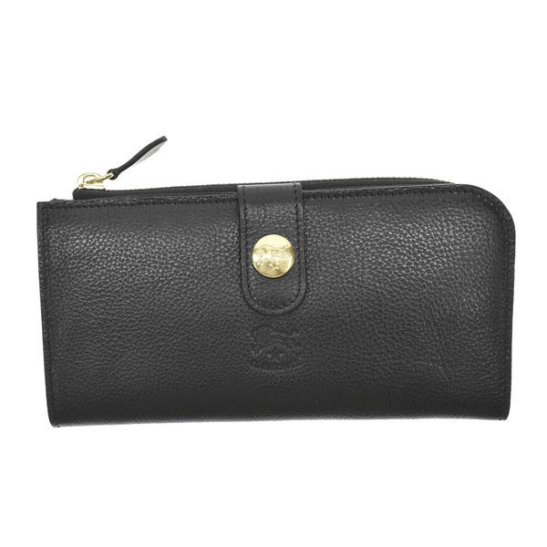 イルビゾンテ 長財布 SCW011 P 128B 小銭入れ付 二つ折り ロングウォレット NERO ブラックilbisonte L字ファスナー 本革 ブランド プレゼ