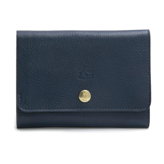イルビゾンテ IL BISONTE 二つ折り財布 SMW028 BL137 CLASSIC MEDIUM WALLET クラシック ミディアム ウォレット BLU BL137 ネイビー 2つ折り財布 小銭入れ付き メンズ レディース ブランド 二つ折り財布 レザー 軽い ブランド 人気 イルビゾンテ 財布
