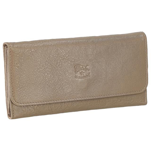 イルビゾンテ IL BISONTE 財布 長財布 三つ折り長財布 かぶせ 小銭入れ付き SCW009PV0005 GY103B レディース メンズ 三つ折り長財布 ブラ