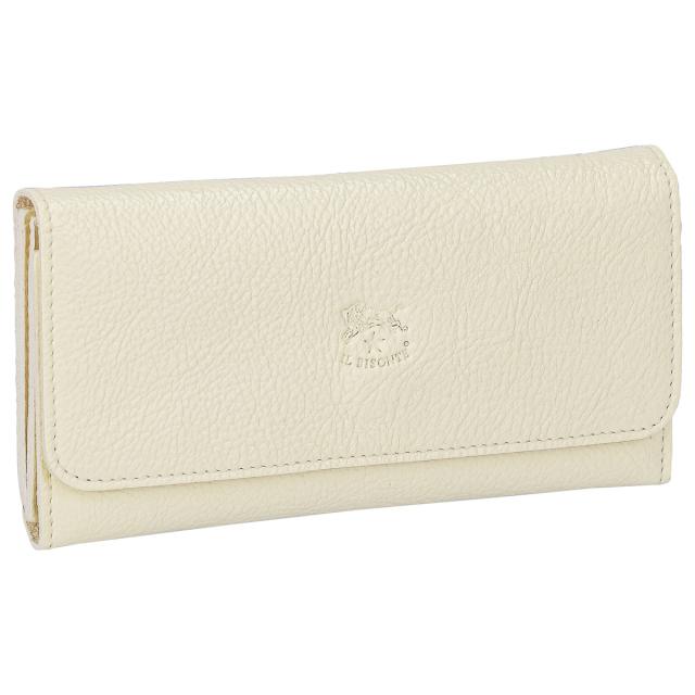 イルビゾンテ IL BISONTE 財布 長財布 小銭入れ付き SCW009 PV0001 WH176B レディース メンズ ユニセックス ホワイト 本革 レザー 二つ折