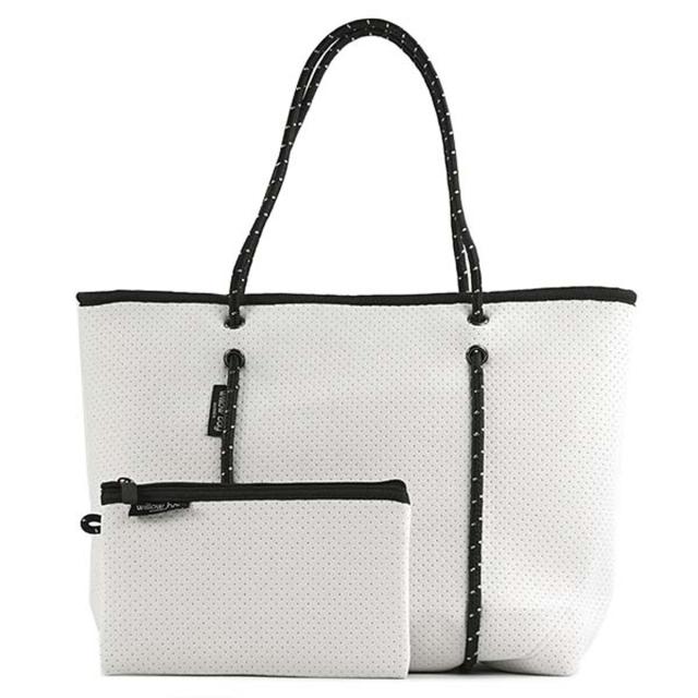 ウィローベイ Willow Bay ネオプレン トートバッグ 1101 BOUTIQUE ブティックコレクション ファスナー ショルダー トート  WHITE
