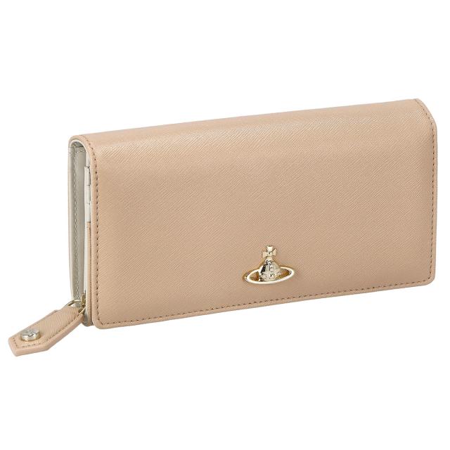 ヴィヴィアンウエストウッド Vivienne Westwood 財布 長財布 フラップ式長財布 かぶせ 51060025 VICTORI C402 レディース ベージュ二つ折