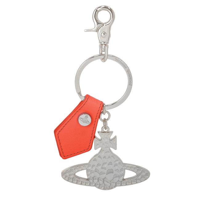 ヴィヴィアンウエストウッド Vivienne Westwood キーホルダー キーリング  82030016 H404 DEBBIE HAMMERED ORB オレンジ系レッドチャーム