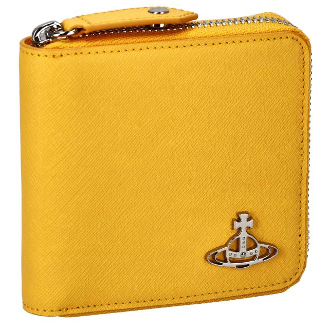 ヴィヴィアンウエストウッド Vivienne Westwood 財布 二つ折り財布 折りたたみ財布 小銭入れ付き 51010043 E401 SAFFIANO オレンジ系 財