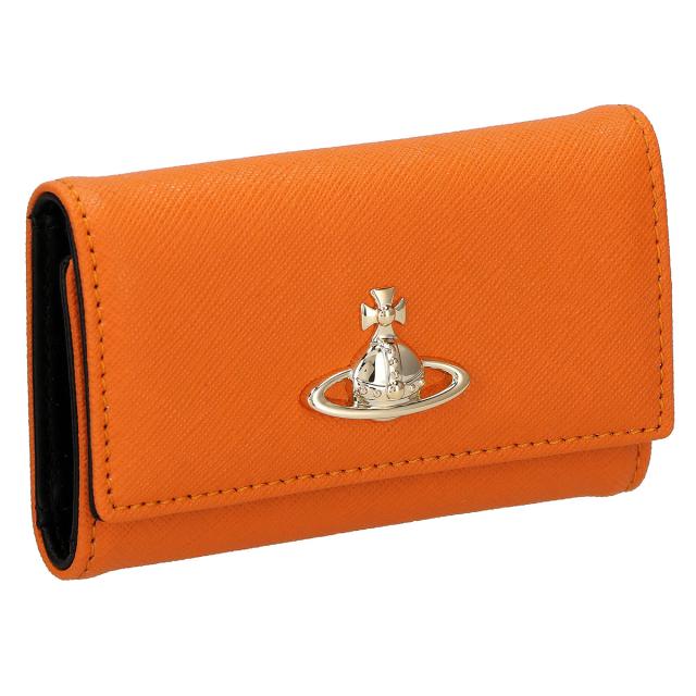 ヴィヴィアンウエストウッド Vivienne Westwood キーケース キーリング 51020001 F401 SAFFIANO オレンジ系 キーケース ブランド  おしゃ