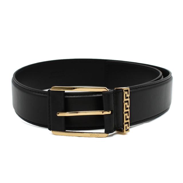 ヴェルサーチェ Versace ベルト BELT グレカ アクセント レザー 本革 CU8241-DVTP1-1B00V メンズ レディース ユニセックス ブラック ベル