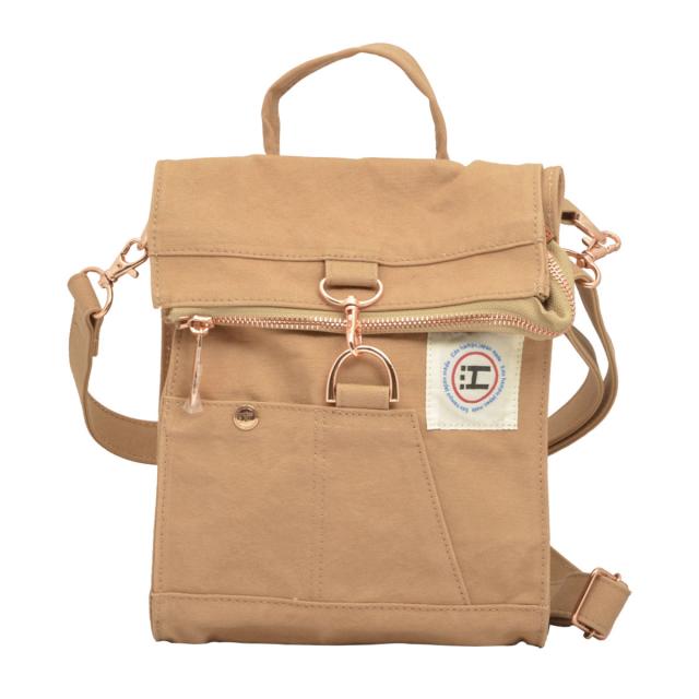 エドハンプ 江戸帆布 バッグ 2WAY ミニ ショルダーバッグ 斜めがけバッグ 粋簾 EH-004 CAMEL 美竹 みたけ キャメルベージュ 斜め掛けショ
