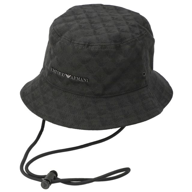 エンポリオアルマーニ EMPORIO ARMANI バケットハット 帽子 627871CC986-00020 バケハ レディース ブラック ハット 日除け 普段使い 旅行
