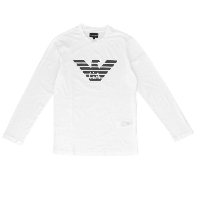 エンポリオアルマーニ EMPORIO ARMANI メンズ ロングスリーブ Tシャツ 長袖カットソー ロンT トップス 8N1TN8 1JPZZ 0147 ホワイト ブラ