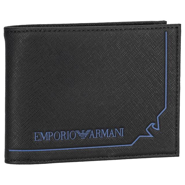 エンポリオアルマーニ EMPORIO ARMANI 財布 二つ折り財布 折りたたみ財布 小銭入れ付き Y4R165-Y731E 80001 メンズ ブラック 財布 使いや
