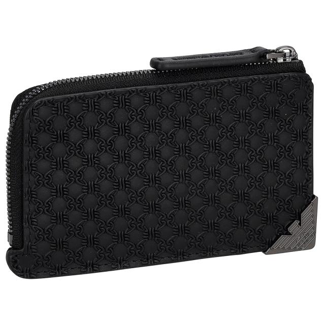 エンポリオアルマーニ EMPORIO ARMANI カードケース 名刺入れ ケース 小銭入れ Y4R630-YQ82X 80001 メンズ ブラック カードケース
