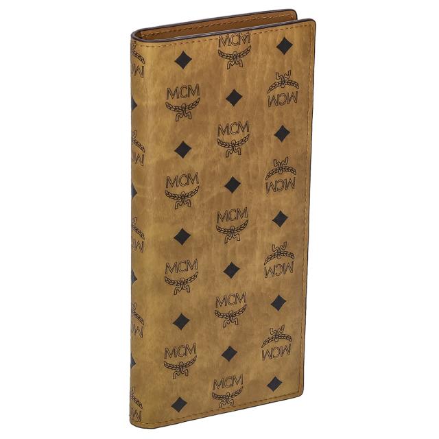 エムシーエム Mode Creation Munich(MCM) 財布 長財布 小銭入れなし MXLAAVI02 CO001 メンズ COGNAC ブラック+キャメルブラウン 二つ折り